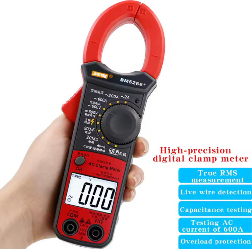 SZBJ BM5266 digital clamp multimeter AC ammeter universal meter clamp ...